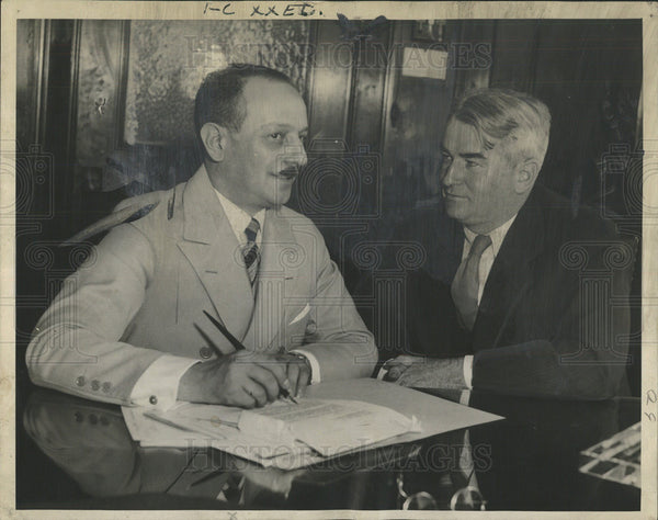 1932 Press Photo Edward Dato and Ben Lawless conservitor Edith McCormi ...