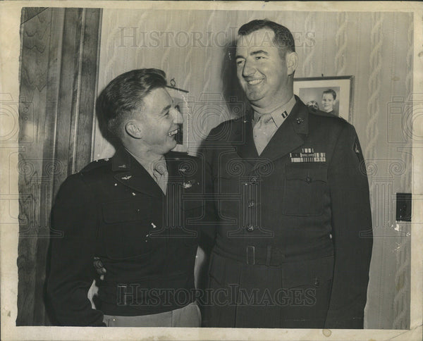1945 Press Photo Lt John Boland and nephew Capt Joseph McCarty ...