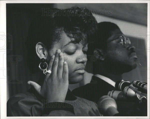 1988 Press Photo Tawana Brawley,at controversial rape trial - Historic ...