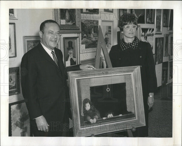 1966 Press Photo Jaquelien Patinkin and Louis Goldblatt wins prize for ...
