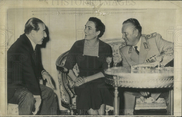 1955 Press Photo Yugoslav President Tito Wife Jovanka Turkey Prime Min ...