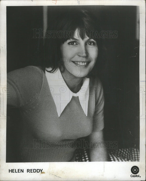 1973 Press Photo Helen Reddy Singer " I Am Woman" - Historic Images