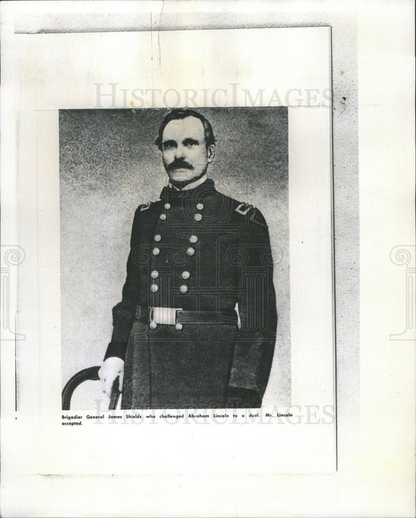 1968 Press Photo Brig Gen James Shields who challenged Lincoln to a du ...