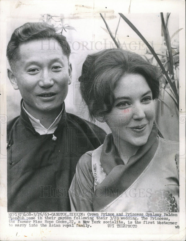 1963 Press Photo Crown Prince Gyalsay Palden Thondon Princess Hope Coo ...