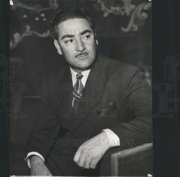 1947 Press Photo Mario Lasso of Mexico charged conspiring against Migu ...