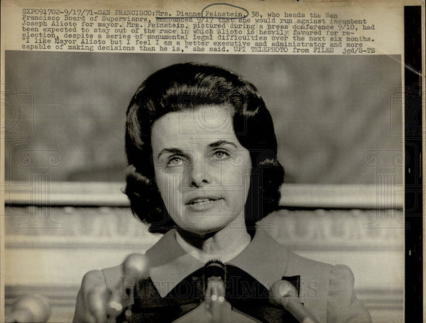 1971 Press Photo Dianne Feinstein San Francisco Board Supervisors Mayo ...