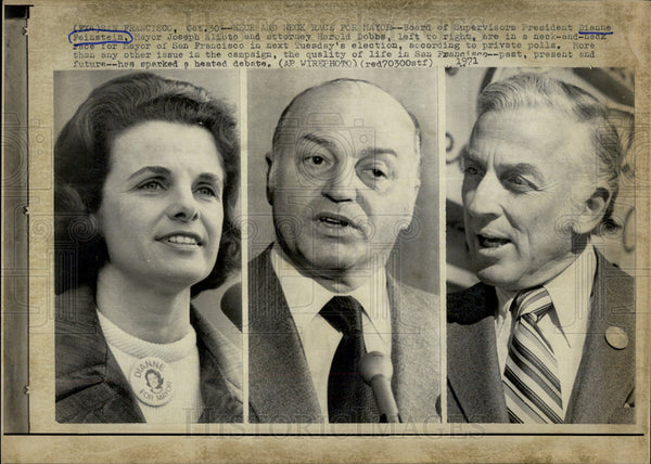 1971 Press Photo Board Supervisors President Dianne Feinstein Mayor Jo ...