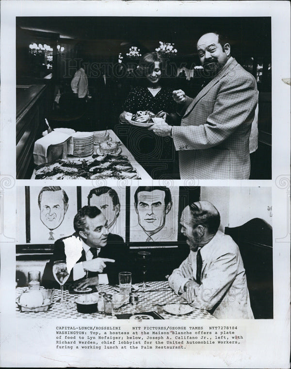 1981 Press Photo Joseph A. Califano Jr., Richard Werden at the Palm Re ...