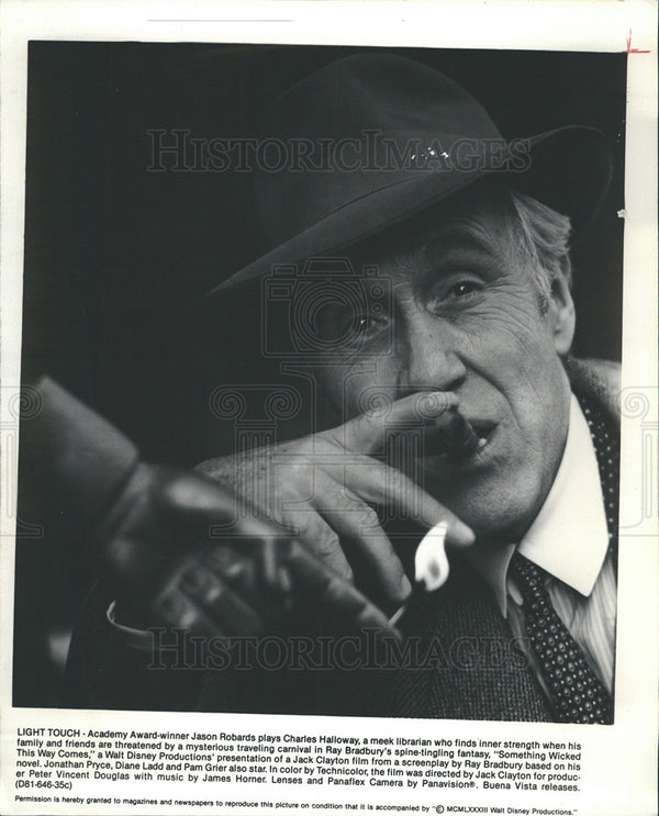1983 Press Photo Actor Jason Robards In Movie Something Wicked This Wa ...