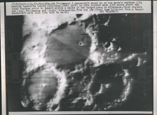 1965 Press Photo Moon surface from Ranger 9 spacecraft - Historic Images