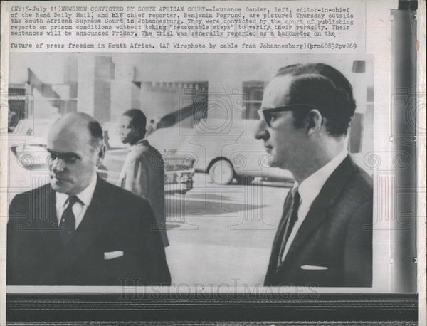 1969 Press Photo Laurence Gandar Editor Rand Daily Mail Benjamin Pogru ...