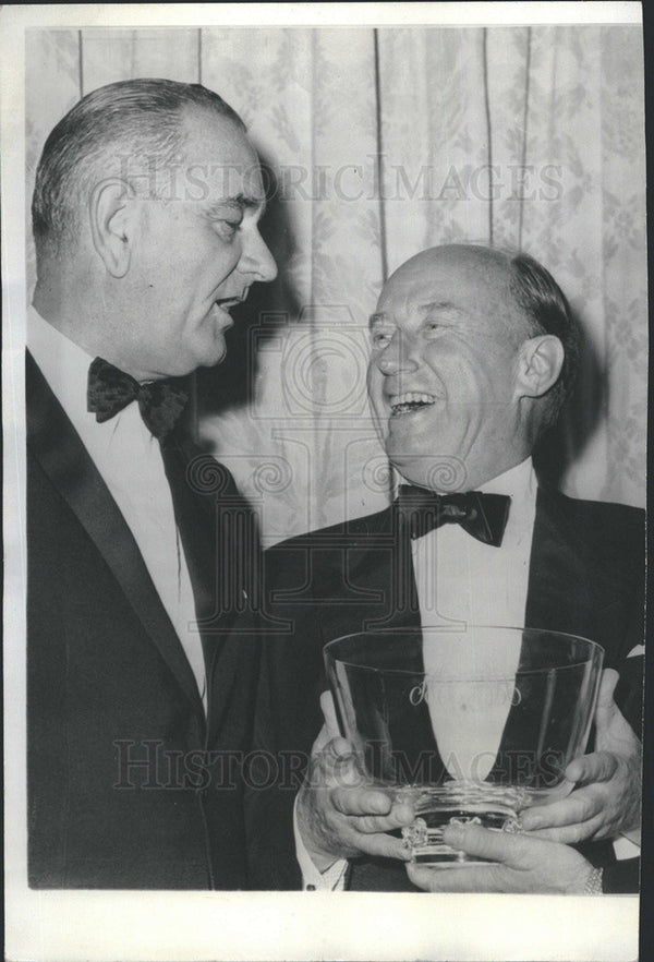 1961 Press Photo Adlai Stevenson Vice President Lyndon Johnson World ...