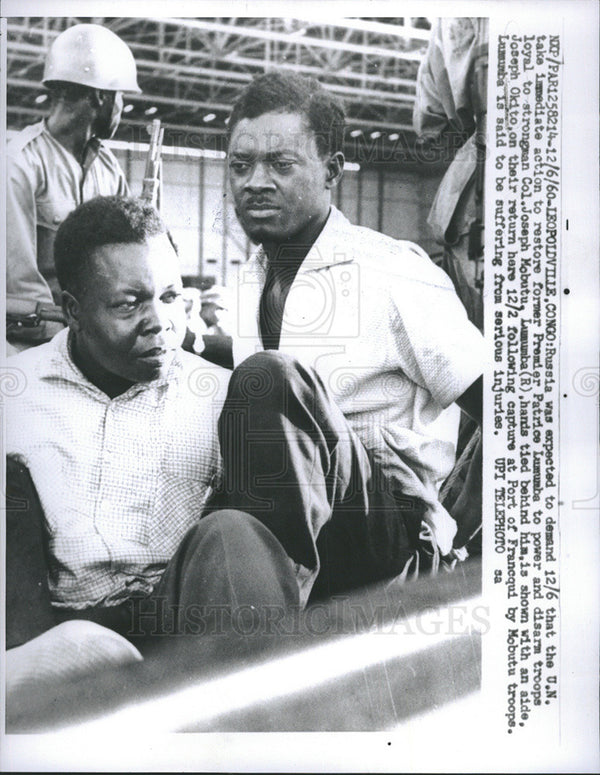 1960 Press Photo Congo Strongman Colonel Joseph Mobutu With Joseph Oki ...