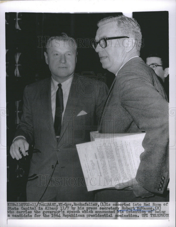 Press Photo New York Governor Nelson Rockefeller & Robert McManus Alba ...