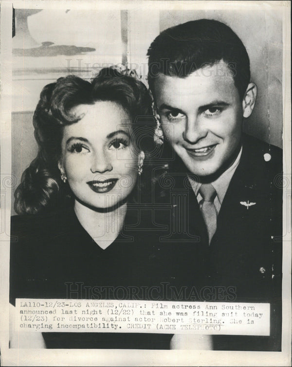 1941 Press Photo Actress Ann Southern Divorcing Robert Sterling ...