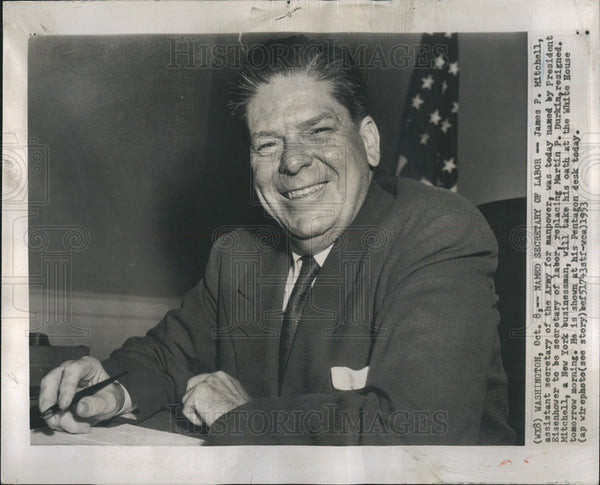 1953 Press Photo James Mitchell Named Labor Secretary Smiling Pentagon ...