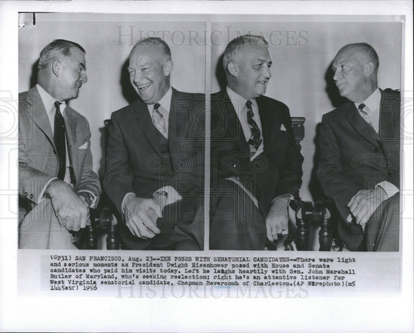 1956 Press Photo Dwight Eisenhower John Marshall Butler Chapman Reverc ...