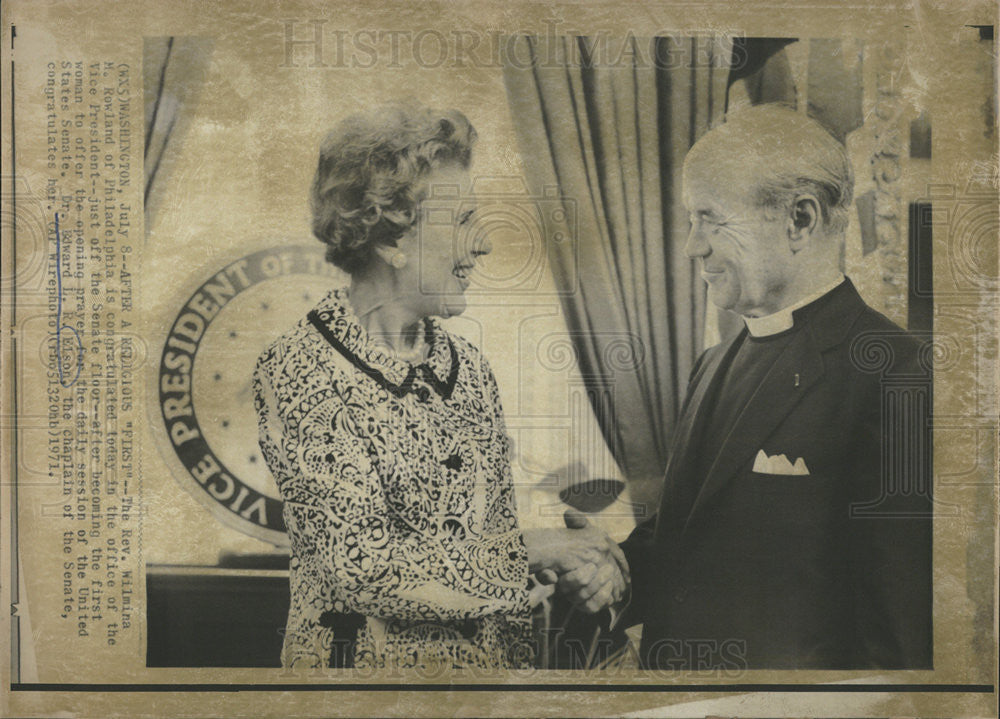1971 Press Photo Dr. Edward Elson Wiminia M. Rowland - Historic Images