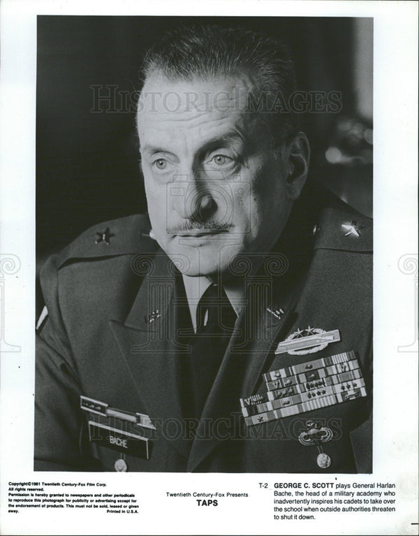 1981 Press Photo George C. Scott Actor Drama Film Taps Movie - Historic ...