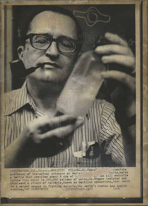 1974 Press Photo Dr Samuel Singer Associate Professor of Biology ...