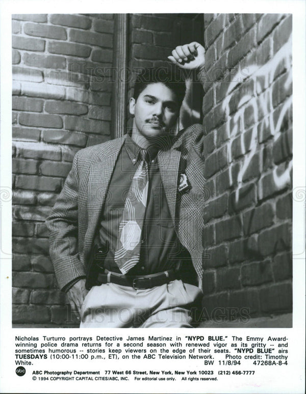 1994 Press Photo Nicholas Turturro Actor NYPD Blue Drama Series Televi ...