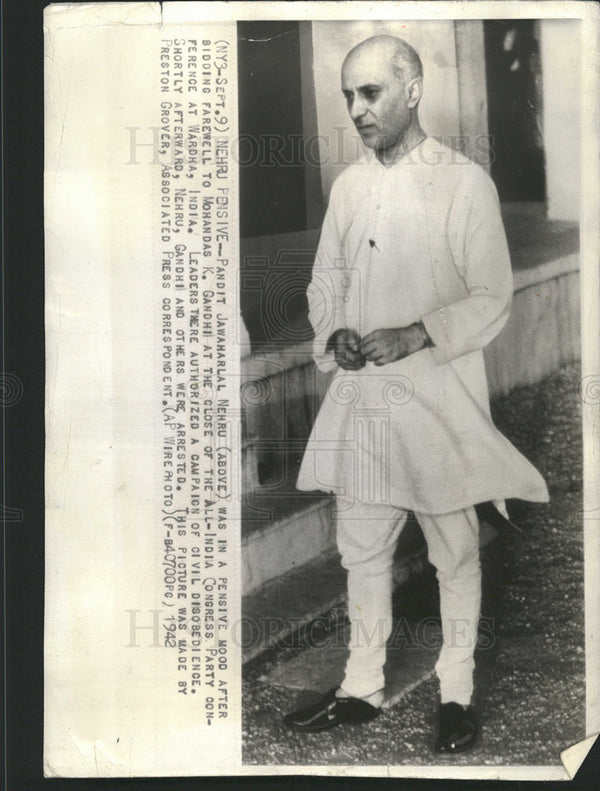 1949 Press Photo Pandit Jawaharlal Nehru All-India Congress Party Conf ...