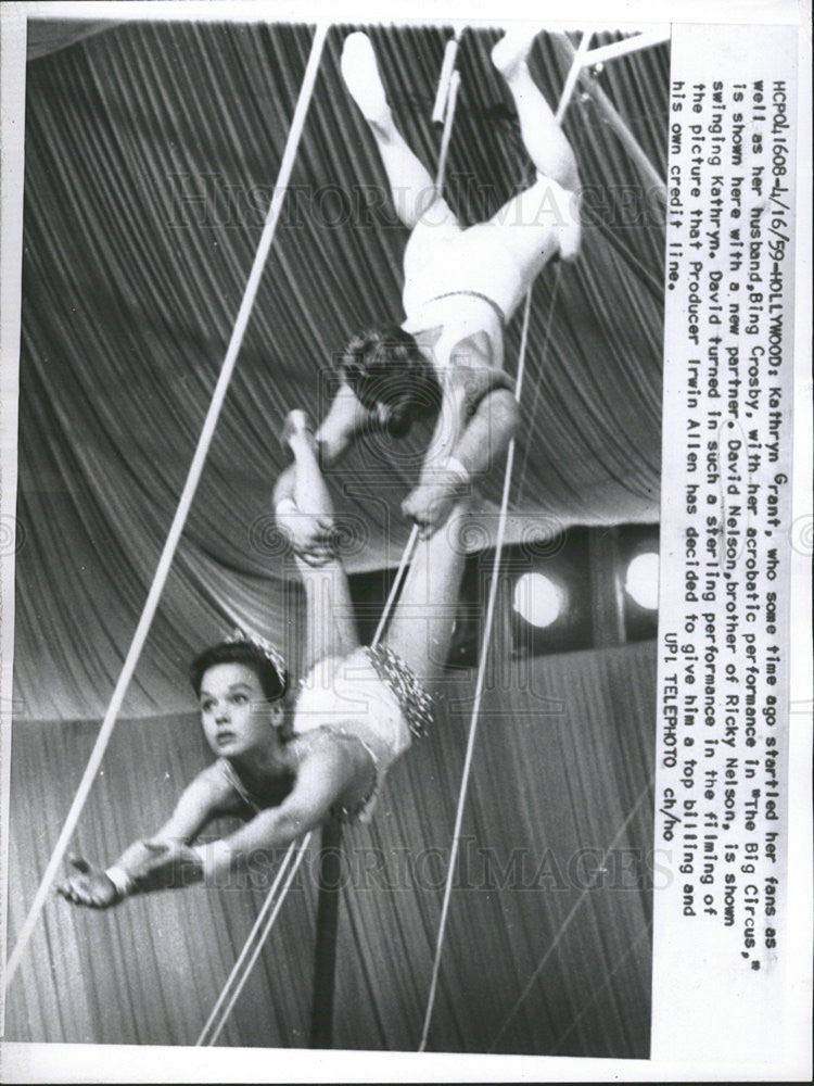 1959 Press Photo Kathryn Grant, David Nelson, "The Big Circus ...