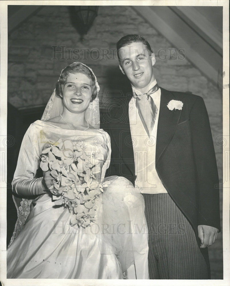 1956 Press Photo Wedding of Mary Crawford to Bruce Thorne Jr - Historic ...
