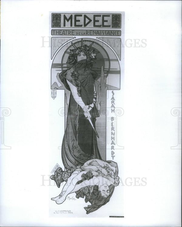1968 Press Photo Production Poster for Medee by Alphonse Mucha ...