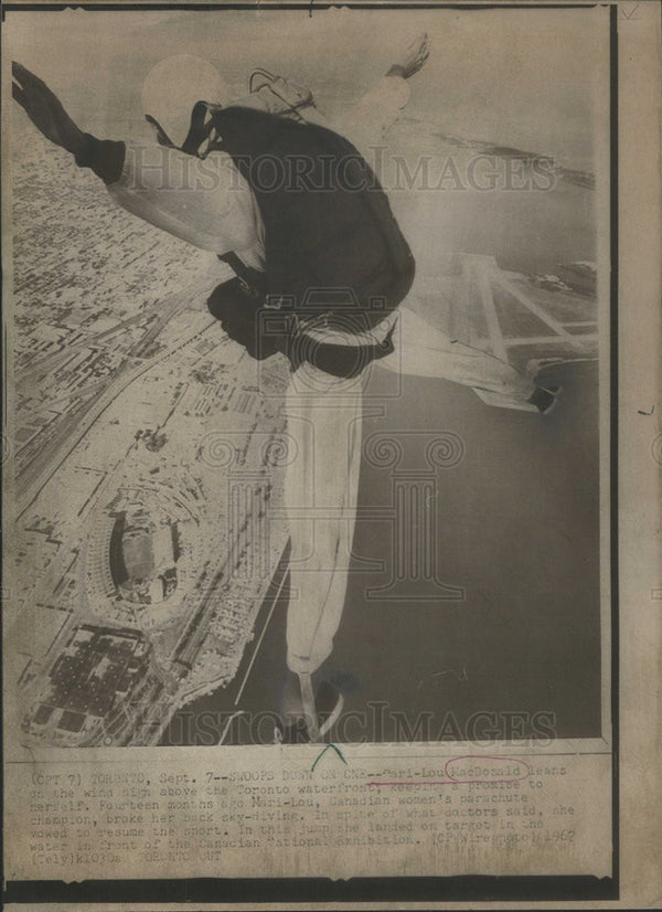 1967 Press Photo Canadian Parachute Champ Mari-Lou MacDonald's Comebac ...