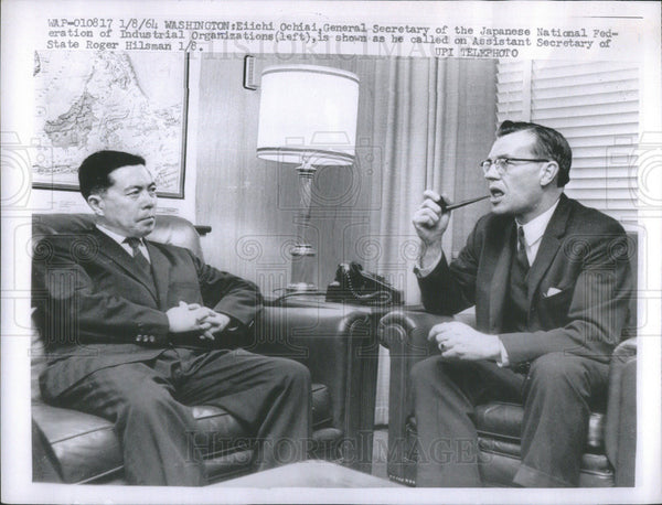 1964 Press Photo Eiichi Ochial, and Assist Secy of State Roger Hilsman ...