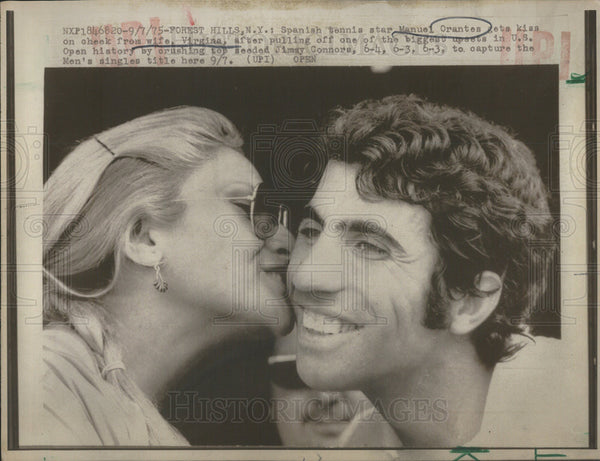 1975 Press Photo Spanish tennis star Manuel Orantes andwife Virginia ...