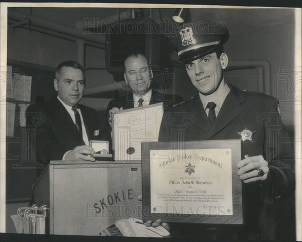 1965 Press Photo Louis Riger,Ken Chamberlain award Off. John M Manahan ...