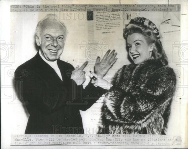 Undated Press Photo Thomas Tommy Manville Wilhelmina Connelly Boze Mar ...