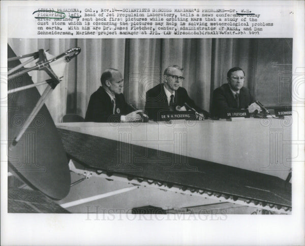 1971 Press Photo W.H. Pickering James Fletcher Dan Schneiderman Marine ...