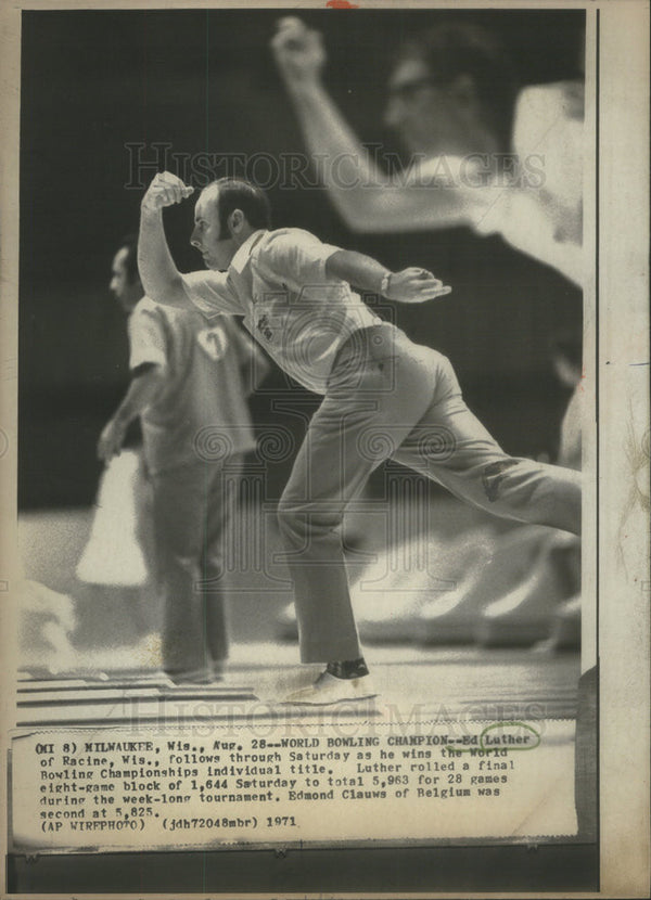 1971 Press Photo Ed Luther, World Bowling Championships Winner ...