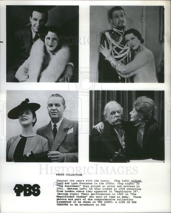 1980 Press 50 Year Photo Collection Of Actors Alfred Lunt And Lynn Fon ...