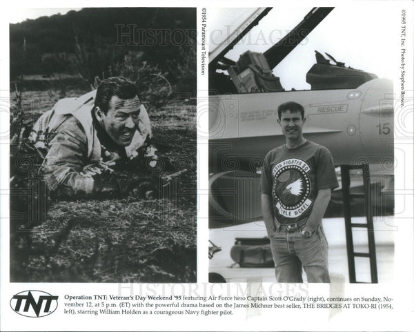 1995 Press Photo Air Force Hero Captain Scott O'Grady Actor William Ho ...