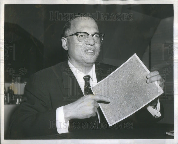 1957 Press Photo Dr. H. James Rand President Rand Development Corporat ...