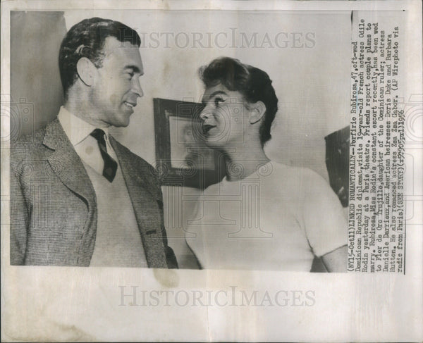 1956 Press Photo Porfirio Rubirosa Odile Rodin Planning Marriage ...