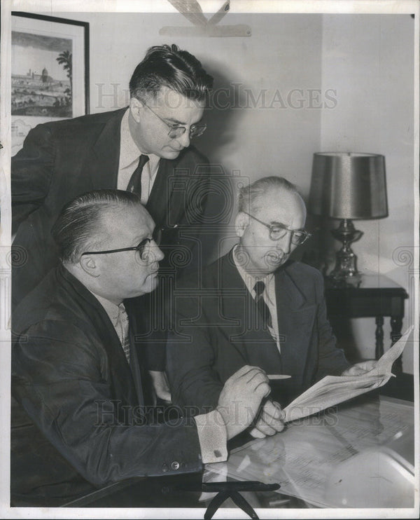 1956 Press Photo Gordon Nash, Edward Plusdrak, &William Lydon , crime ...