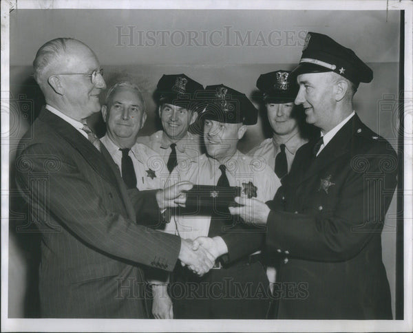 1950 Press Photo Police Ed Lannahan,Sgt A McLean,H,Erickson,J Doody,Ed ...