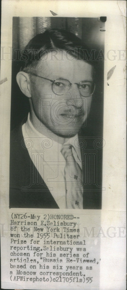 1955 Press Photo Harrison Salisbury Wins 1955 Pulitzer Prize - Historic ...