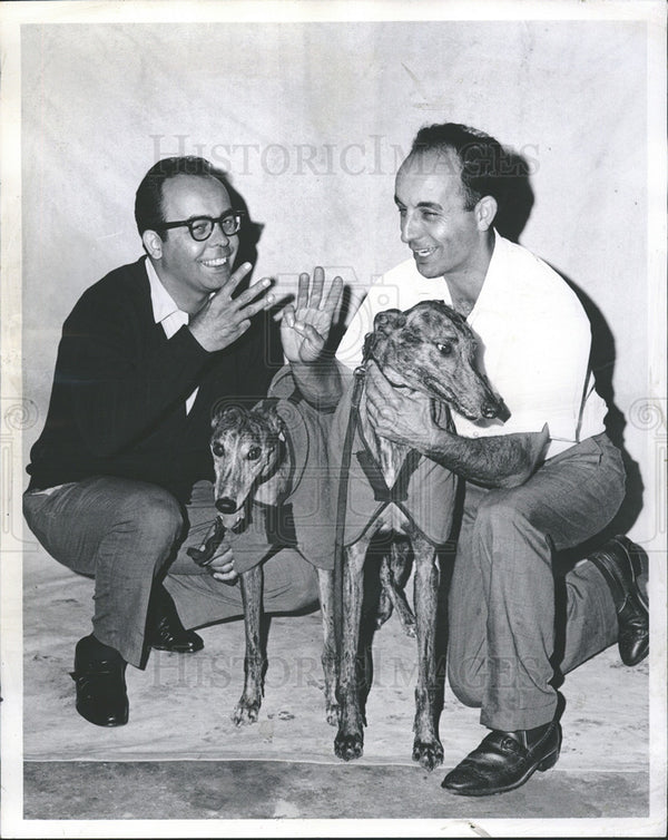 1968 Press Photo Joe & Frank Fulginiti With Dogs Mello Mystic And Happ ...