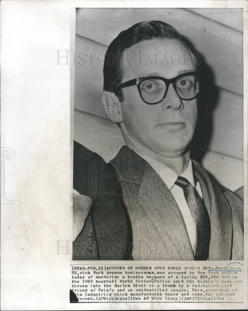 1964 Press Photo Mark Fein, Fein Industries President, - Historic Images