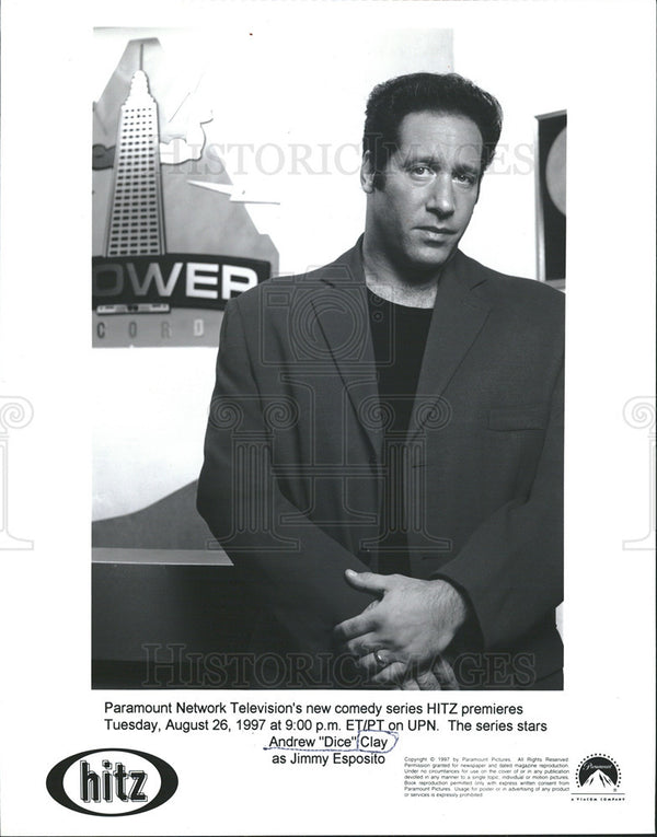 1997 Press Photo Actor Andrew "Dice" Clay stars in "Hitz" - Historic Images