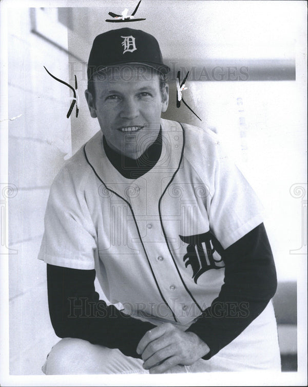 1970 Press Photo Detroit Tiger Mike Roarke in spring training in Fla ...