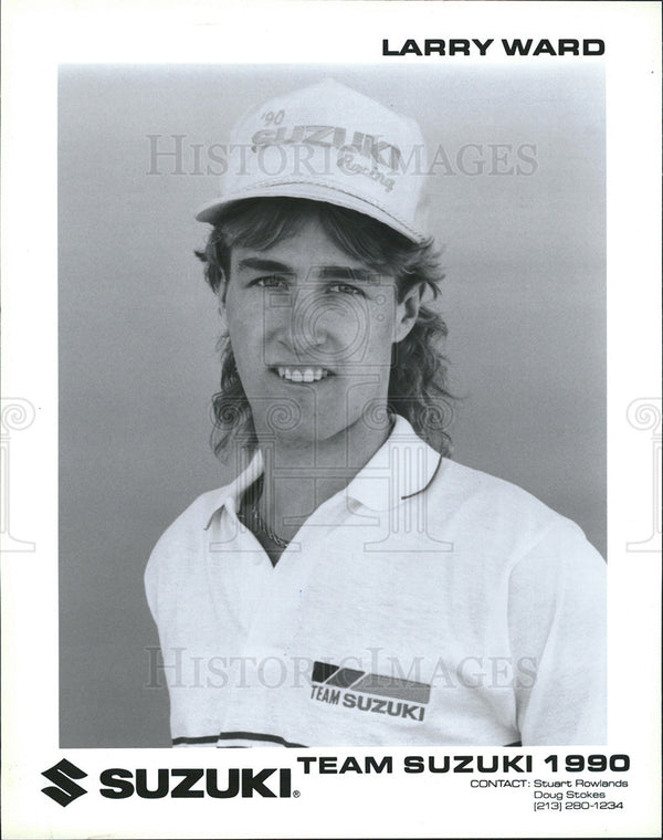 1990 Press Photo Larry Ward of Team Suzuki racing - Historic Images