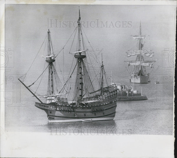 1957 Press Photo Replica ship " Mayflower" II - Historic Images