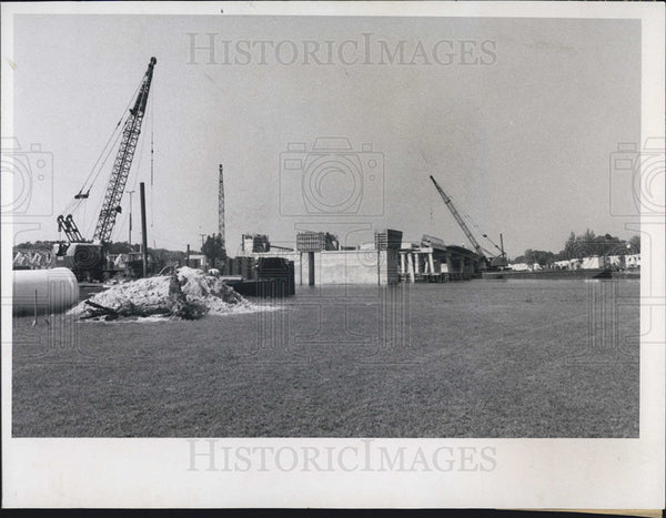 1968 Press Photo Construction on Stickney Point bridge in Fla ...